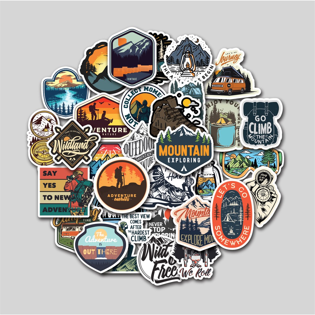 Jual STICKER PACK OUTDOOR ADVENTURE | STICKER TUMBLER | STIKER LAPTOP ...