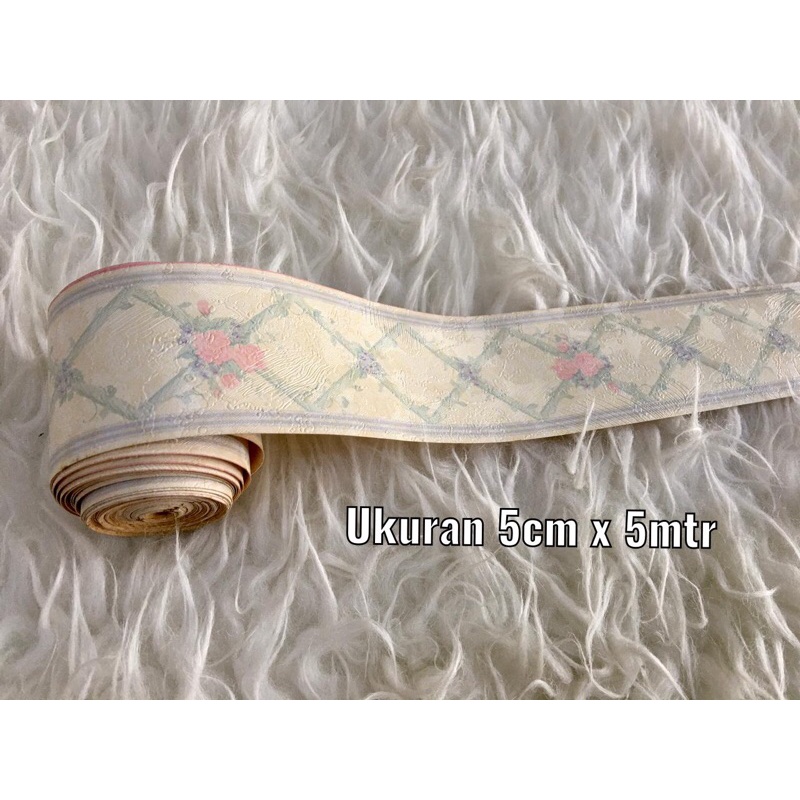 Jual Wallpaper Dinding Border List Motif Bunga Pink Soft Minimalis ...