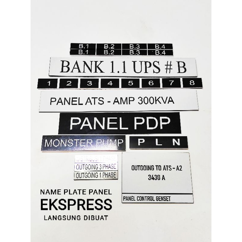 Jual LABEL PANEL taging panel Label Plate hitam putih MURAH LANGSUNG ...