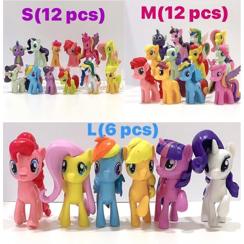 Jual My Little Pony medium Figure Set 12 Pajangan Mainan Miniatur ...