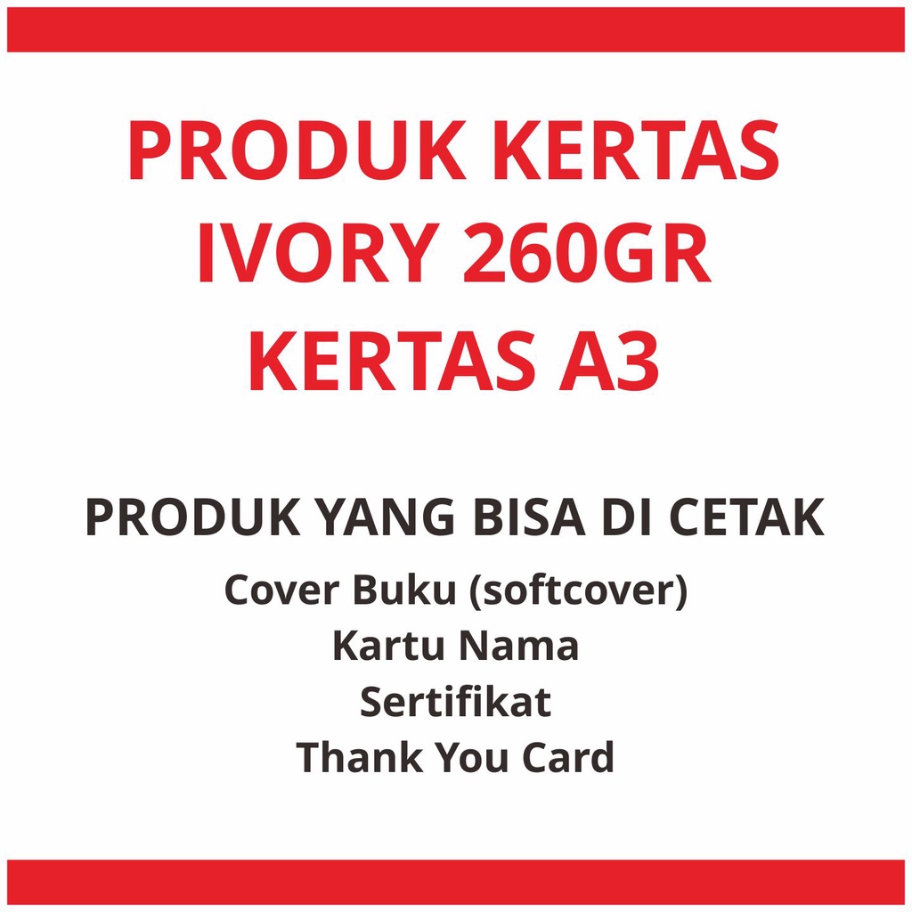 Jual Cetak Kertas Ivory 260gr ukuran A3+ | Shopee Indonesia