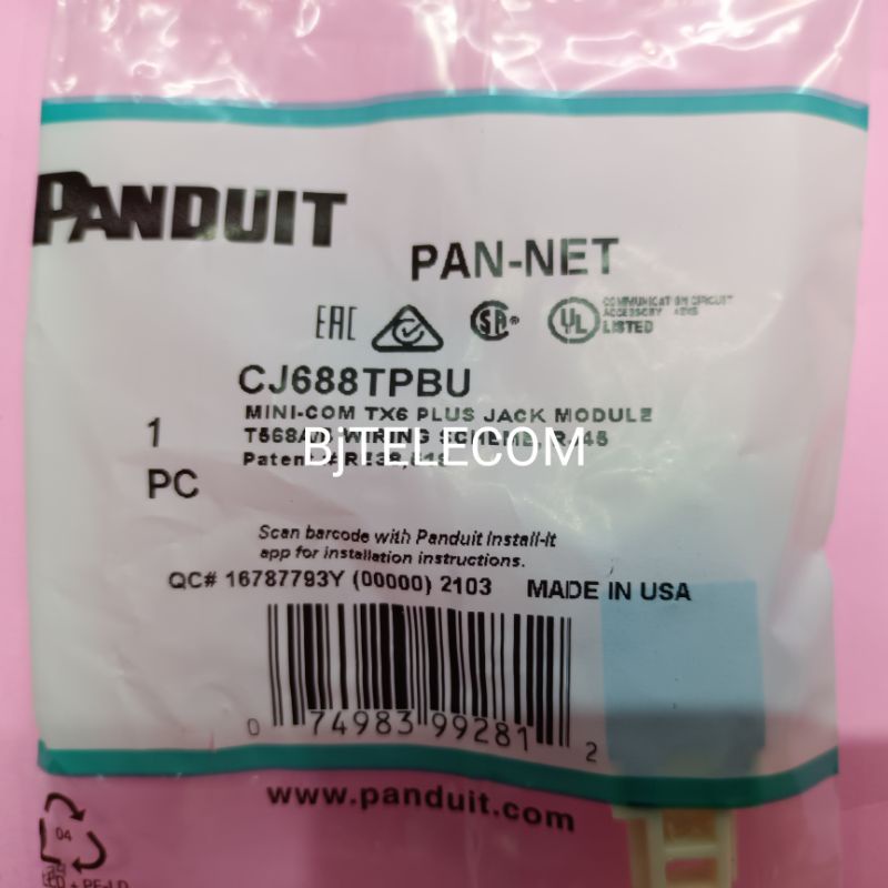 Jual Panduit Modular Jack Cat.6 Blue ORIGINAL DIJAMIN/ modular Jack ...