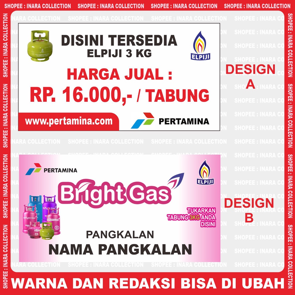 Jual BANNER SPANDUK GAS BRIGHT GAS | GRATIS DESAIN | Shopee Indonesia