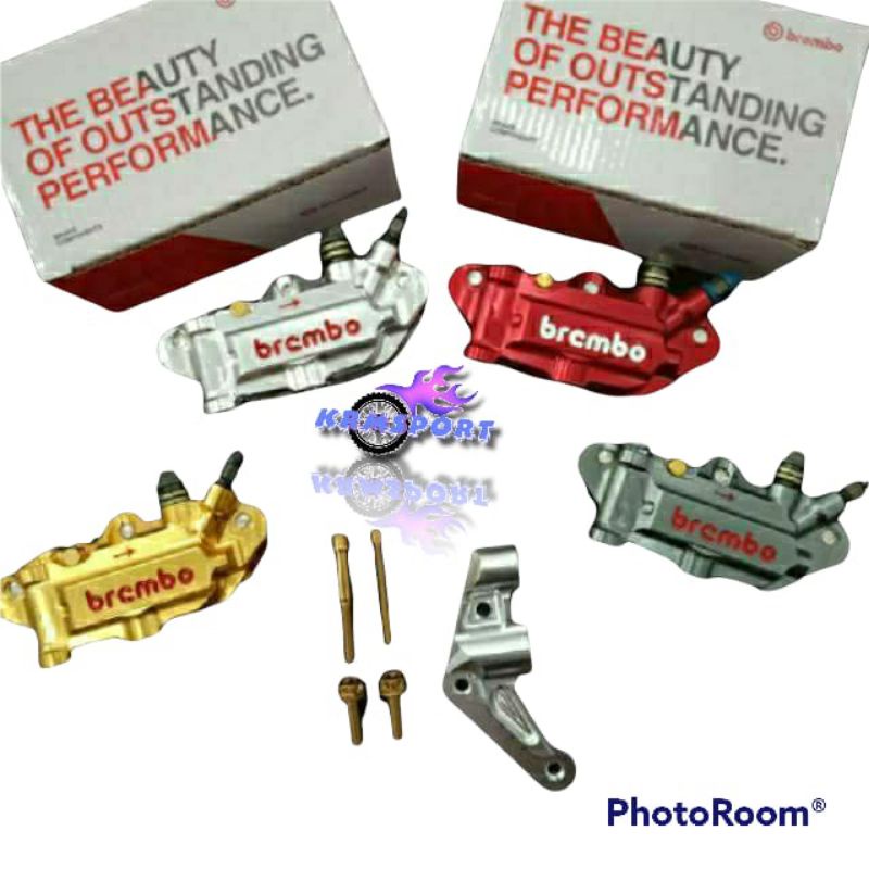 Jual Paket 3in1 - kaliper pala babi monoblok 4 piston plus breket 4p ninja disc standar plug and ...