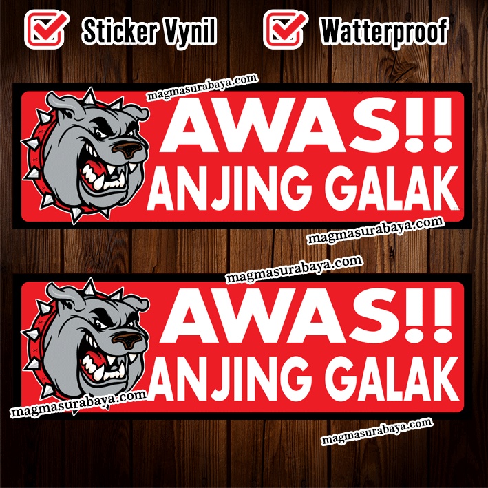 Jual Stiker Awas Anjing Galak - label magmas surabaya sticker | Shopee ...