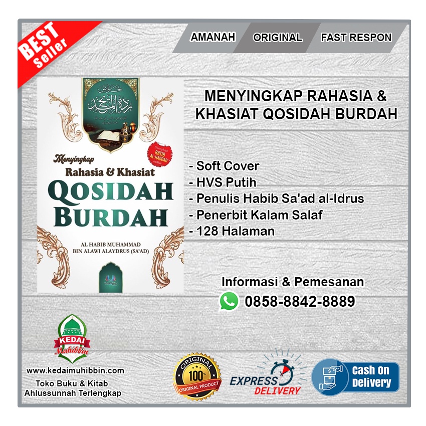 Jual MENYINGKAP RAHASIA & KHASIAT QOSIDAH BURDAH Teks Arab, Terjemah ...