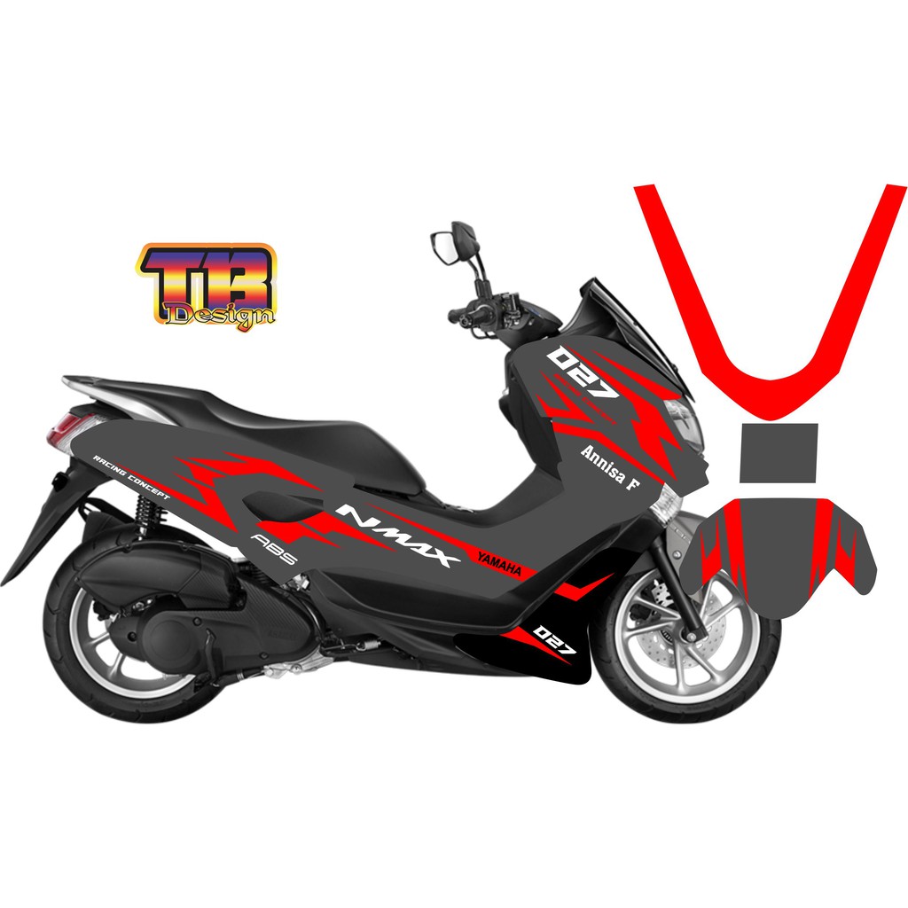Jual DECAL NMAX ABU SIMPLE CUSTOM NAMA | Shopee Indonesia