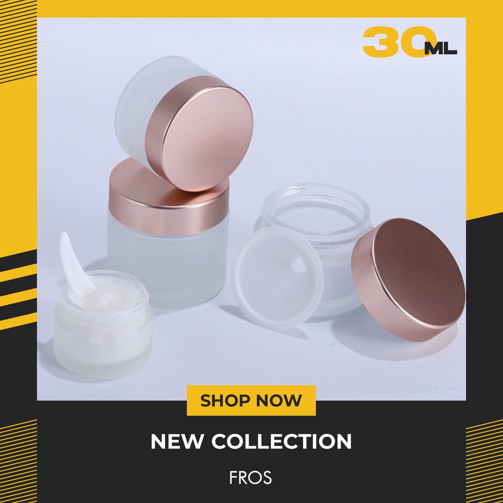 Jual 30ml Pot Cream Kaca Frosted Dof Dop Doff/Bening Wadah Cosmetic ...