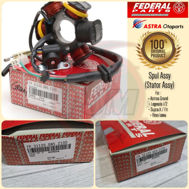 Jual Spul Assy FEDERAL GRAND LEGENDA SUPRA X FIT REVO Lama ORI Original ASTRA - Spol Stator Comp ...