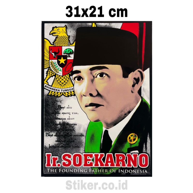 Jual STIKER JUMBO IR SOEKARNO UKURAN 32X21 CM | Shopee Indonesia