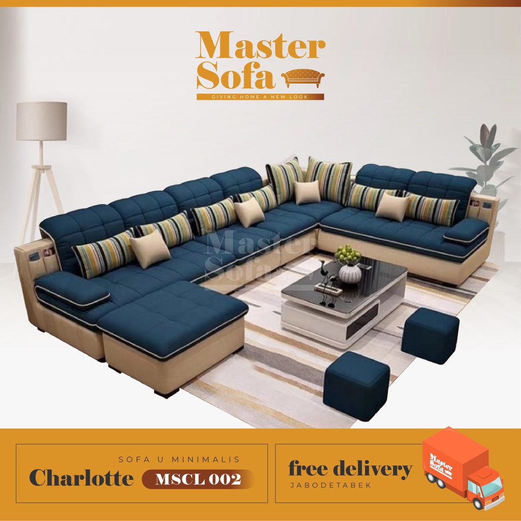 Jual Sofa letter U Living room minimalis Charlote MSCL 002 | Shopee Indonesia