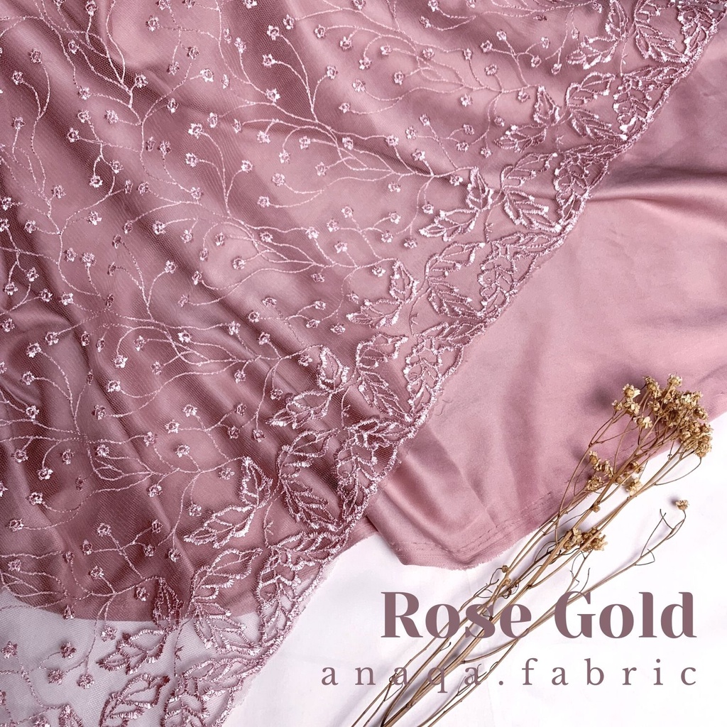 Jual ½ meter Kain Brukat Premium Akar Tepi Daun / Ivy Motif Brokat Tile ...