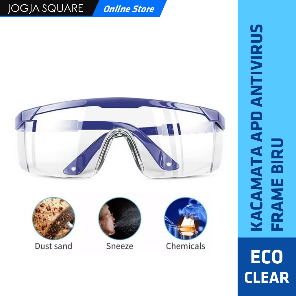 Jual KACAMATA APD K3 ECO CLEAR FRAME BIRU | Shopee Indonesia