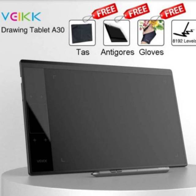 Jual YUKI Z1060 - Veikk A30 Pen Tablet Drawing 10x6 Inch Press Level ...