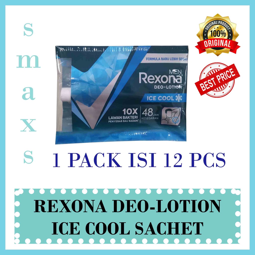 Jual Rexona Men Deo-Lotion Ice Cool Sachet 12 pcs | Shopee Indonesia