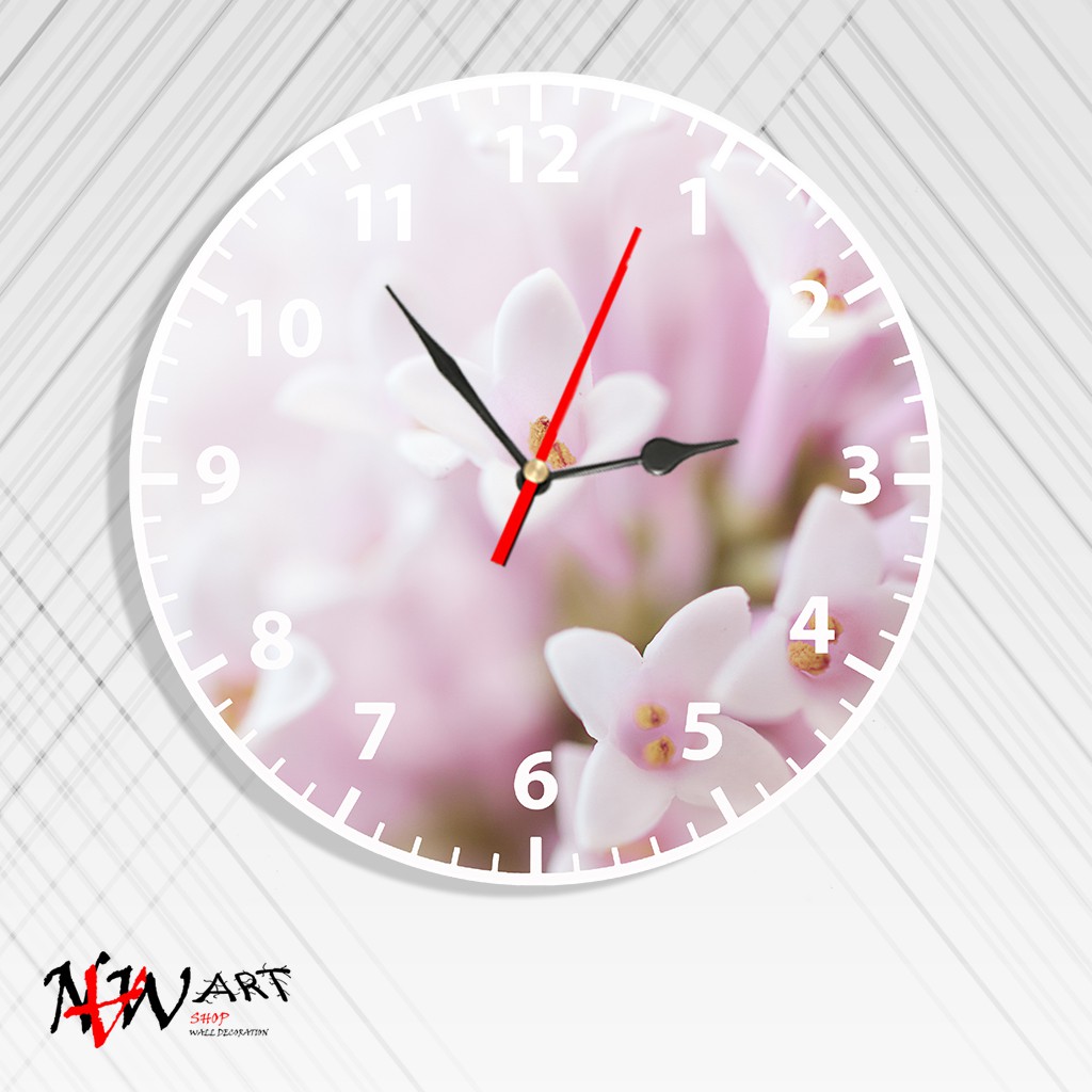 Jual NN - 325 JAM DINDING BUNGA unik Hiasan rumah ruangan tengah ...