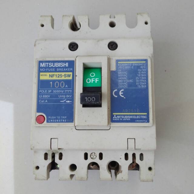 Jual Mitsubishi MCCB Breaker 100A NF125SW | Shopee Indonesia