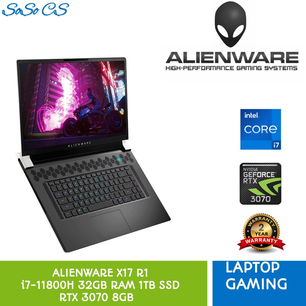 Jual ALIENWARE X17 R1 i7-11800H 32GB RAM 1TB SSD RTX 3070 8GB | Shopee ...