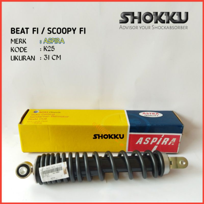 Jual SHOCK BEAT FI / SCOOPY FI MERK ASPIRA BAGIAN BELAKANG UKURAN 31 CM ...