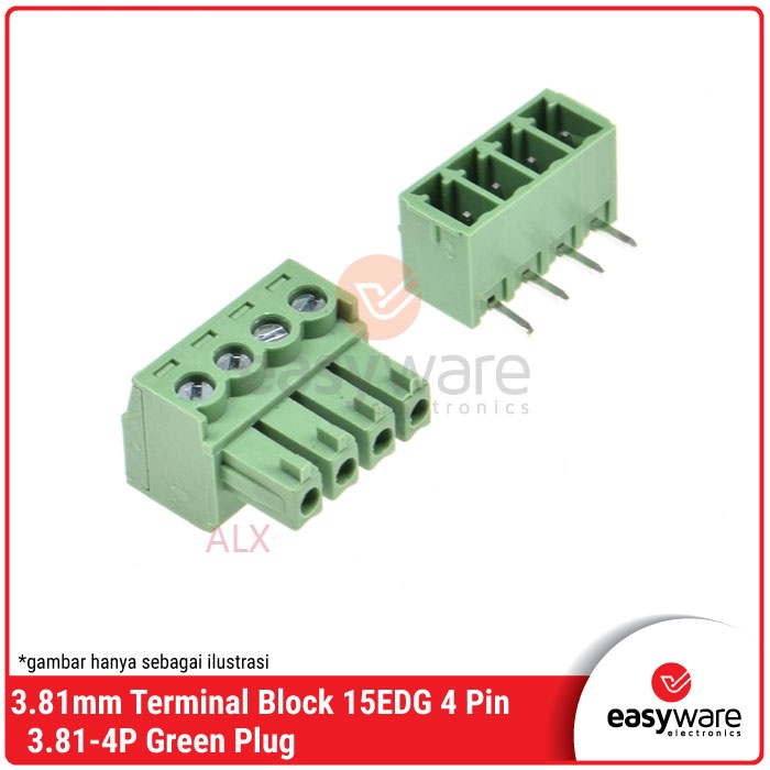 Jual Terminal Block 15EDGK 4 Pin 3.81mm Connector Right Angle 4P 3.81 mm | Shopee Indonesia