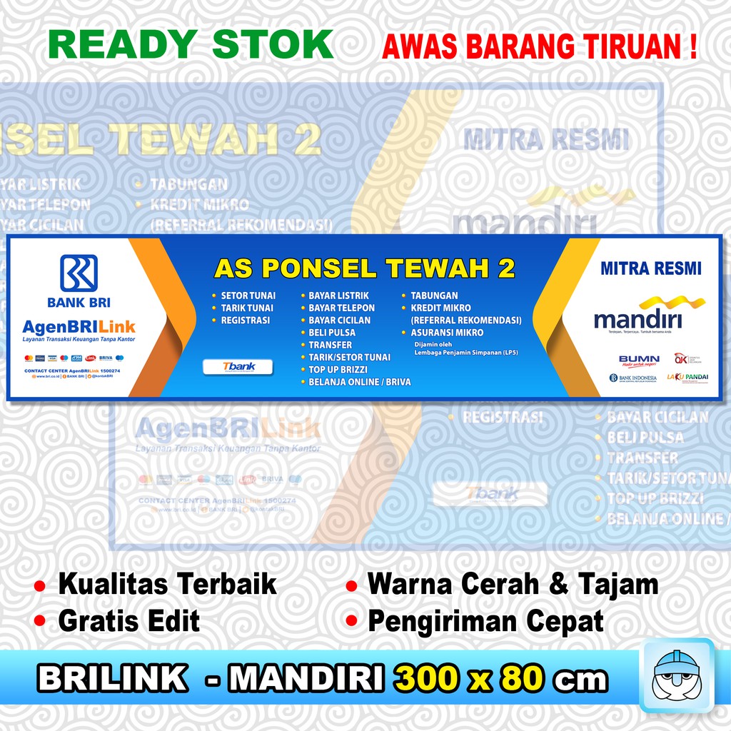 Jual BANNER SPANDUK AGEN BRILINK MANDIRI | Shopee Indonesia