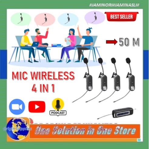 Jual Mic Microphone Wireless 4 orang Mic UHF 4 Channel PRO-4C11 PRO ...