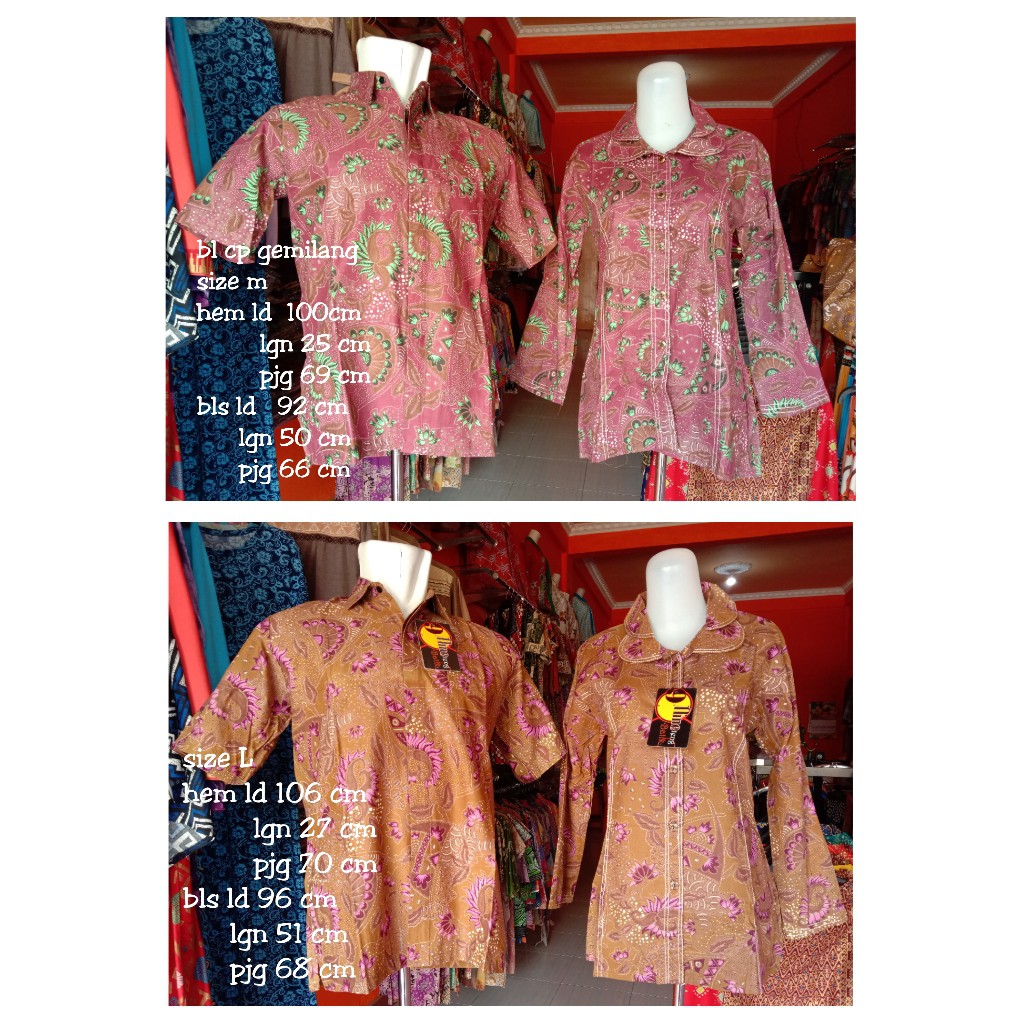 Jual pakaian pria / wanita atasan / dress gemilang 9 teng batik jambi ...