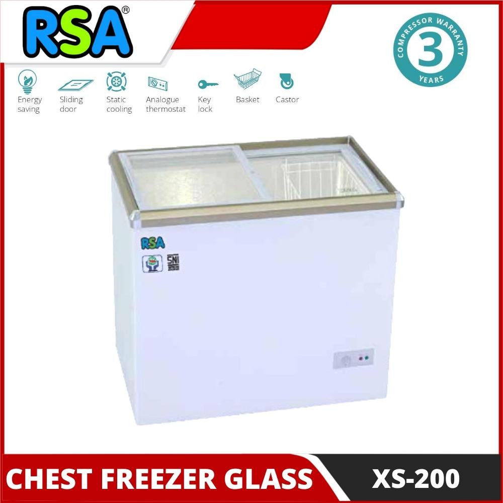 Jual CHEST FREEZER BOX RSA XS-200 FREEZER SLIDING KACA GESER 171 LITER ...