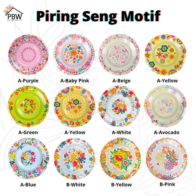 Jual Piring Seng Motif PRINTING 20cm 22cm 24cm Versi 2/ Piring Enamel ...
