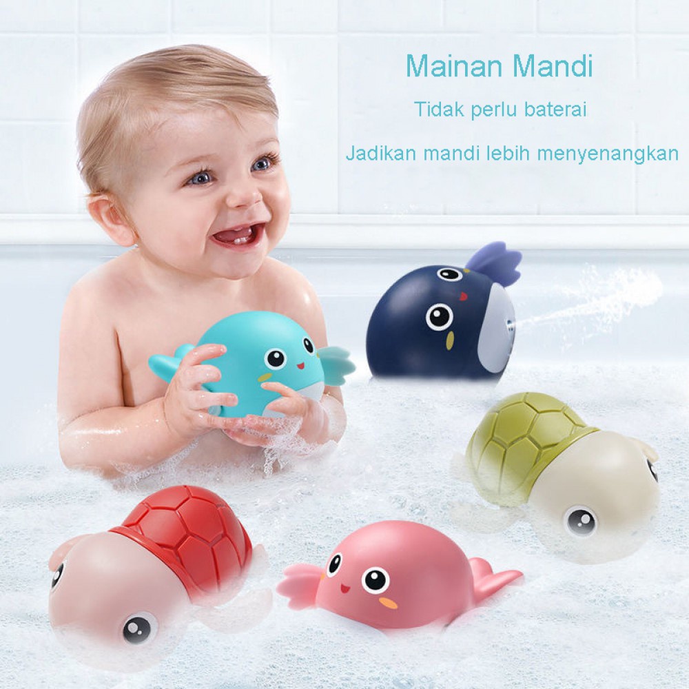 Jual Mainan Mandi Anak Bayi Bentuk Kura Kura dan Dolphin Berenang Di ...