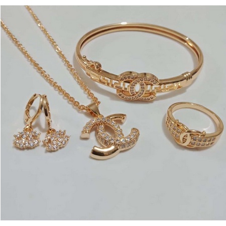 Jual 4in1 Set Perhiasan Xuping Gold Dewasa Motif Permata Mewah | Shopee ...