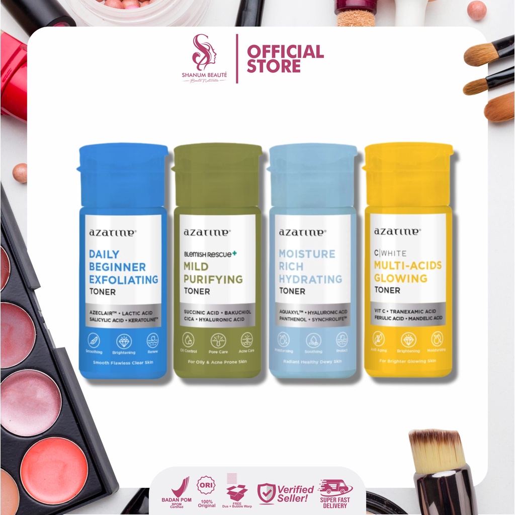 Jual AZARINE Toner 90 ml (Multi Acid Glowing, Mild Purifying, Moisture ...