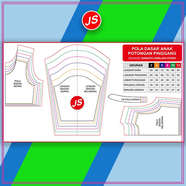 Jual Pola Jiplak Pola Dasar Anak Potongan Pinggang [ JP 063 ] | Rotsa.Id | Shopee Indonesia