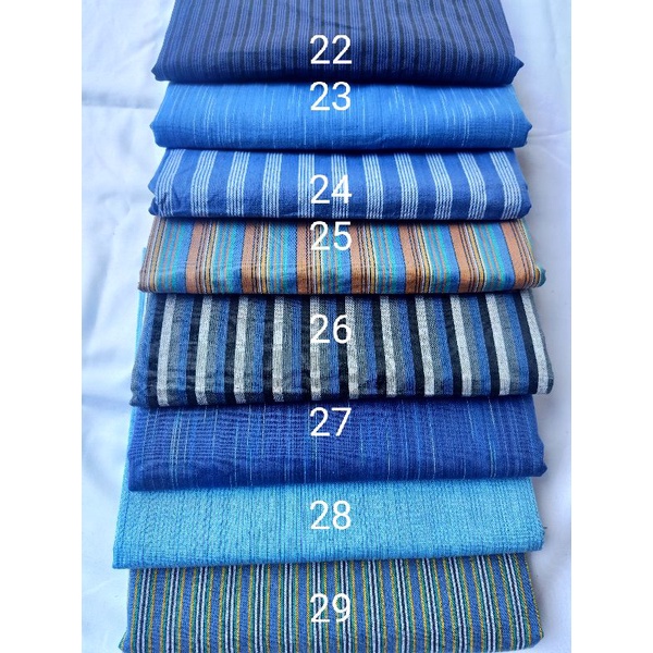 Jual Kain Lurik Biru ATBM Harga Permeter / Kain Surjan / Kain Tenun ...