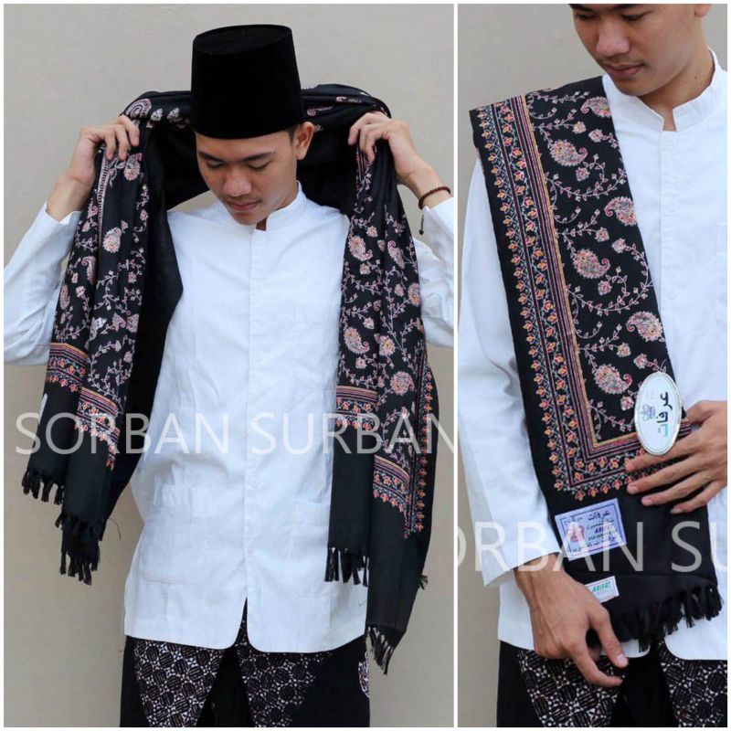 Jual Sorban Arifat Hitam, Kashmiri Shawl Premium Original Arifat ...