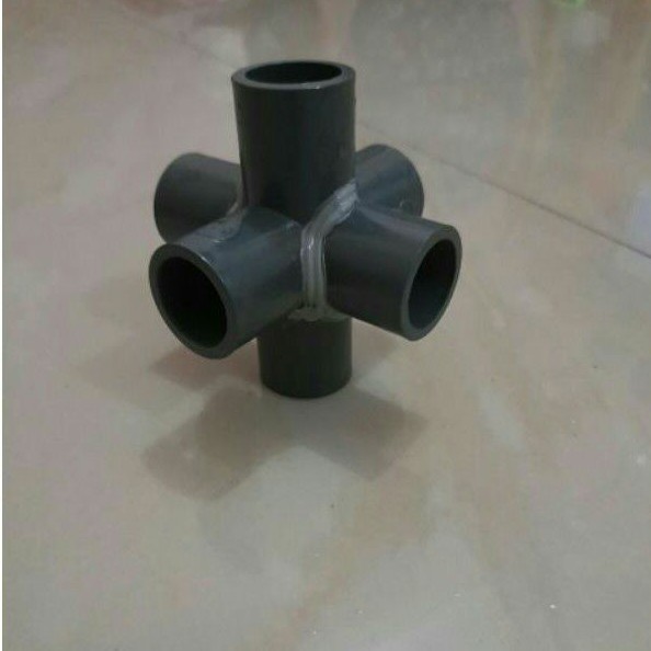 Jual tee 6 way 1/2 inc konektor 6 arah sambungan pipa 6 arah pvc ...