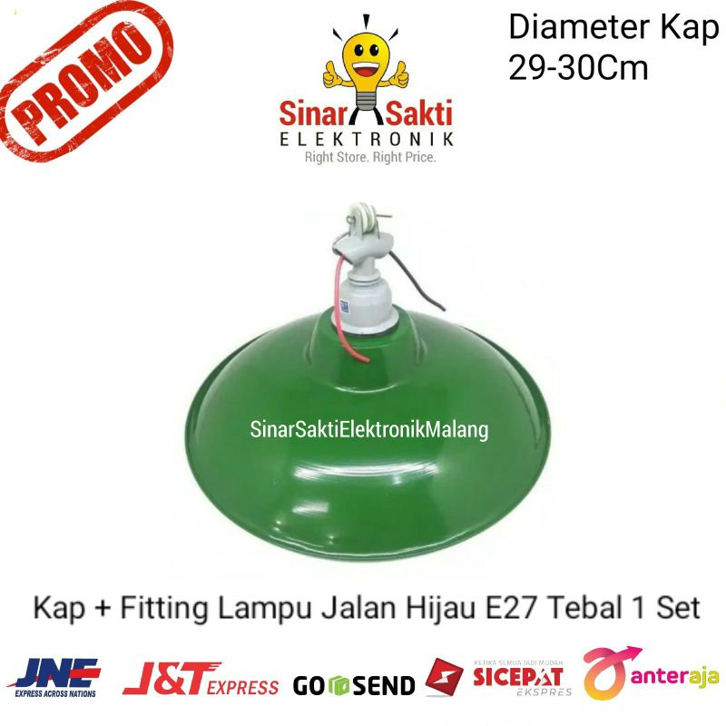 Jual Kap Fitting Lampu Jalan Hijau E27 Tebal Rumah Tempat Lampu Jalan Outdoor 1 Set Murah ...
