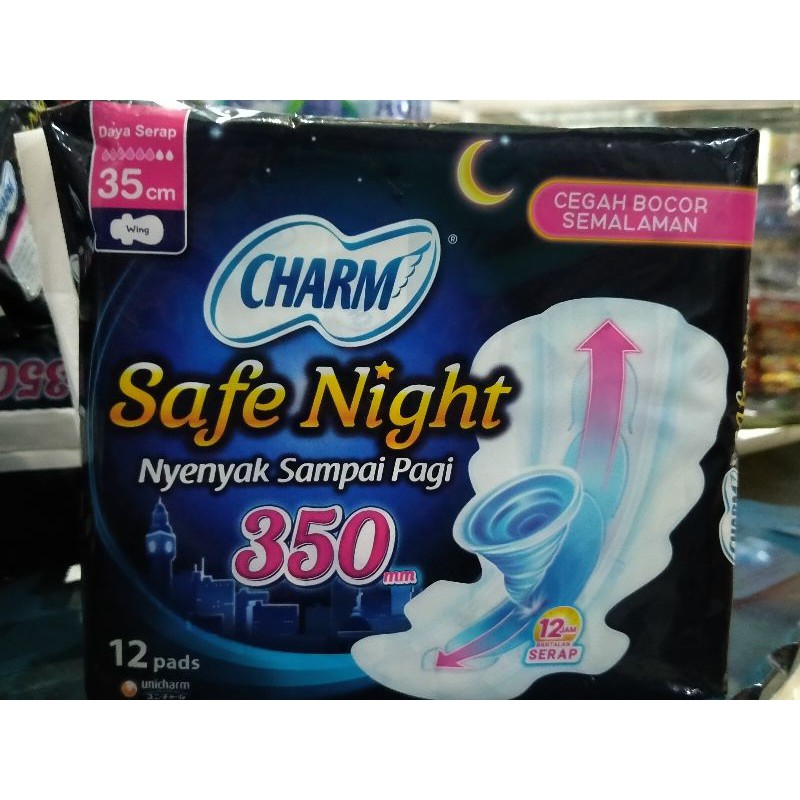 Jual Pembalut wanita Charm Safe Night (Panjang 35 cm) | Shopee Indonesia