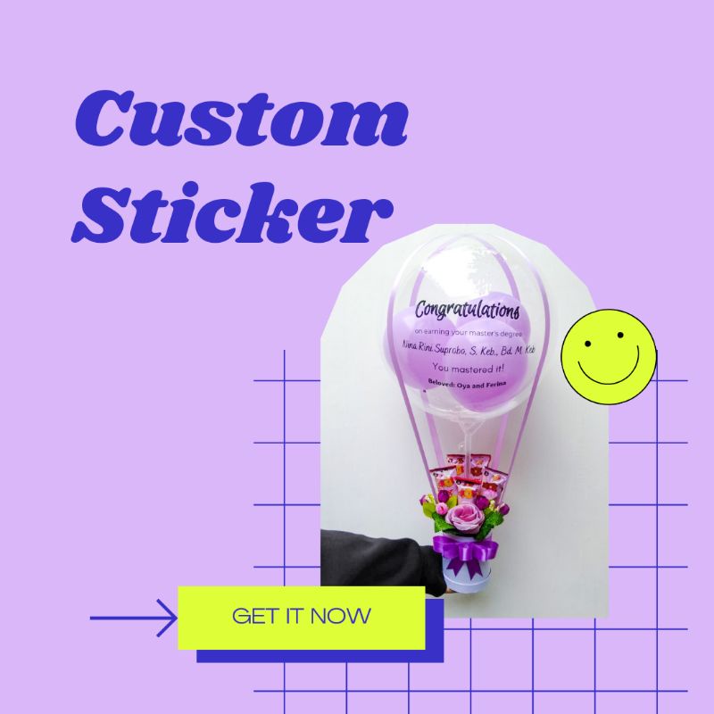 Jual [Custom Sticker] untuk stiker balon PVC bening | Shopee Indonesia