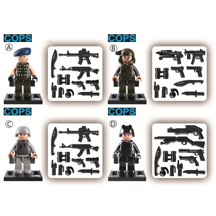 Jual Sluban - Mainan Balok Susun Bricks Cops and Robbers Mini Figure ...