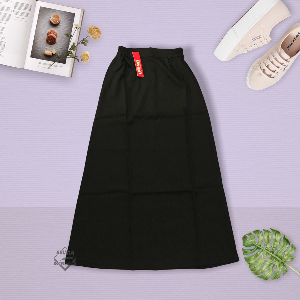 Jual Rok Bahan/Rok Kerja/Rok Span model A Panjang Hitam Hilasari ...