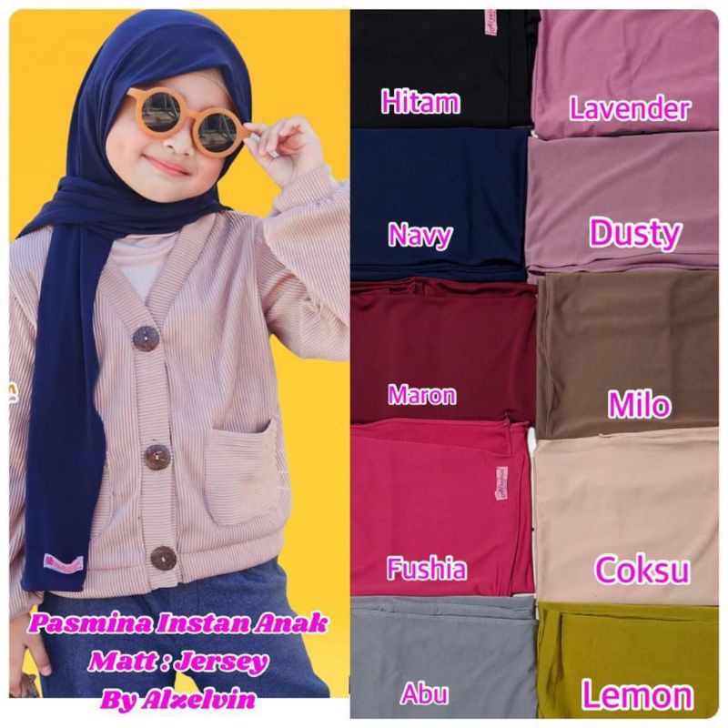Jual Pasmina Instan Jersey Anak ORIGINAL merek Alzelvin | Shopee Indonesia