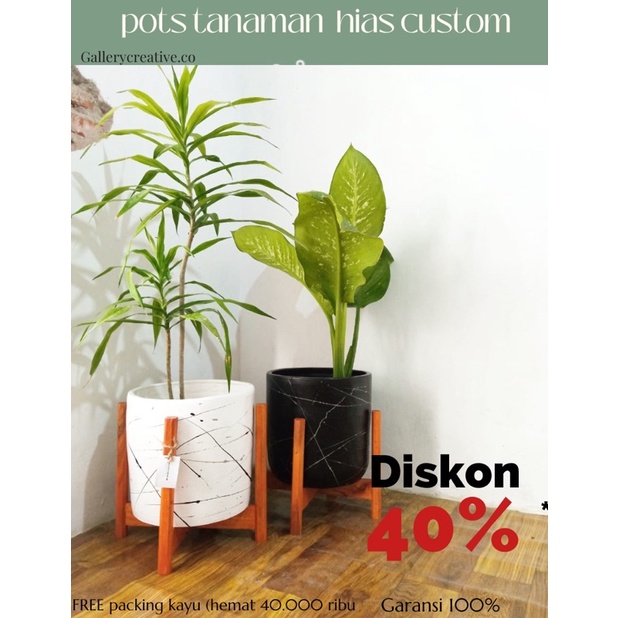 Jual vas bunga besar include standing 30 cm- standing pots aesthetic ...
