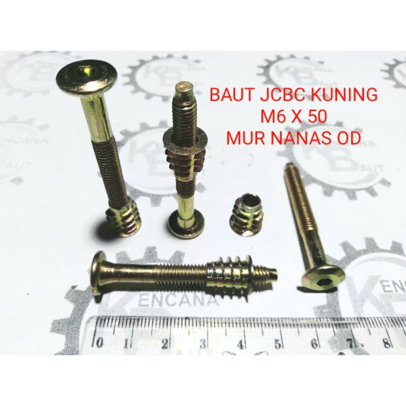 Jual BAUT JCBC M6 X 50 DAN MUR NANAS OD / BAUT DIPAN / MEBEL ...