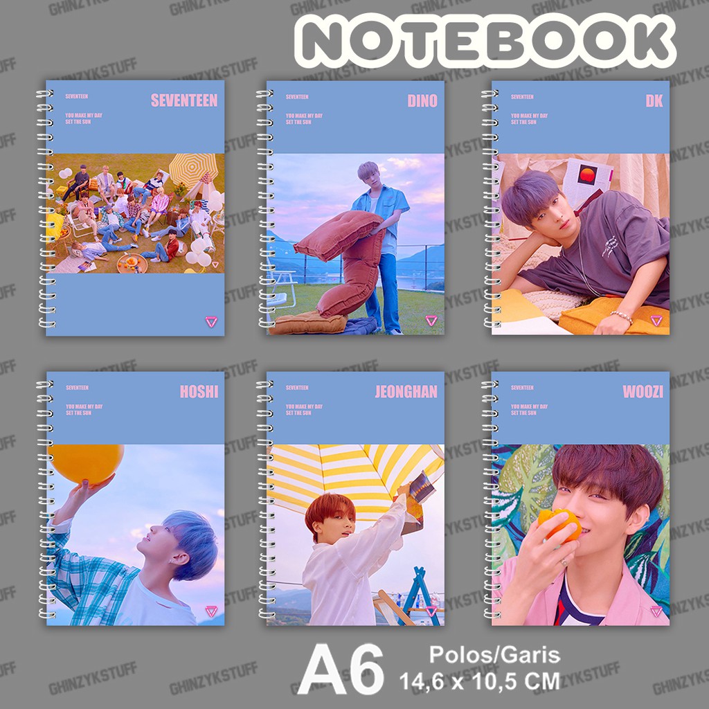 Jual Notebook KPOP Ukuran A6 14,5cm x 10,5cm Seventeen Set The Sun ...