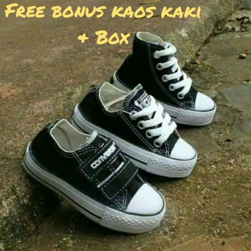 Jual Sepatu Anak Converse Hitam Premium Laki Laki Perempuan Paud Tk Sd ...