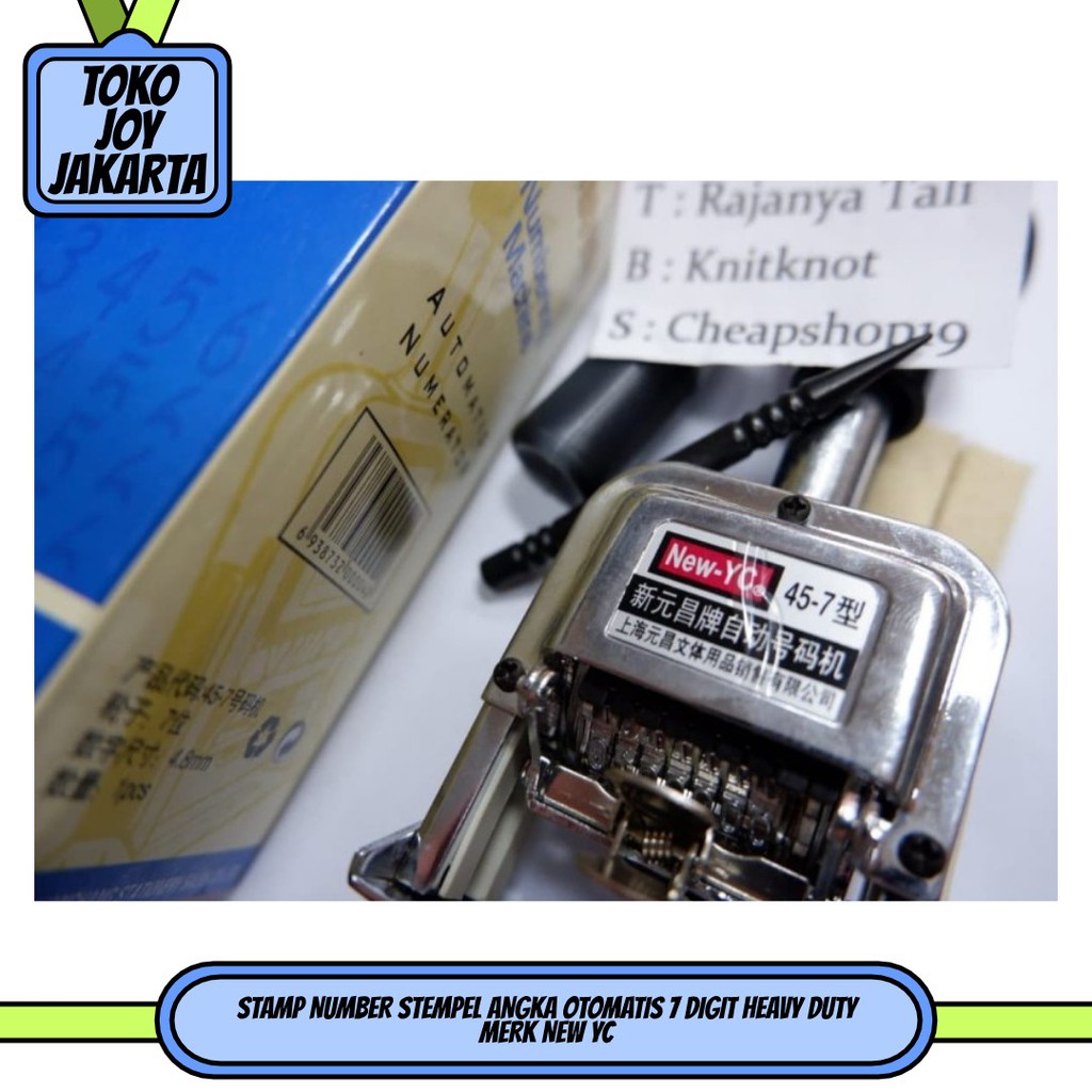 Jual STAMP NUMBER STEMPEL ANGKA OTOMATIS 7 DIGIT HEAVY DUTY MERK NEW YC ...