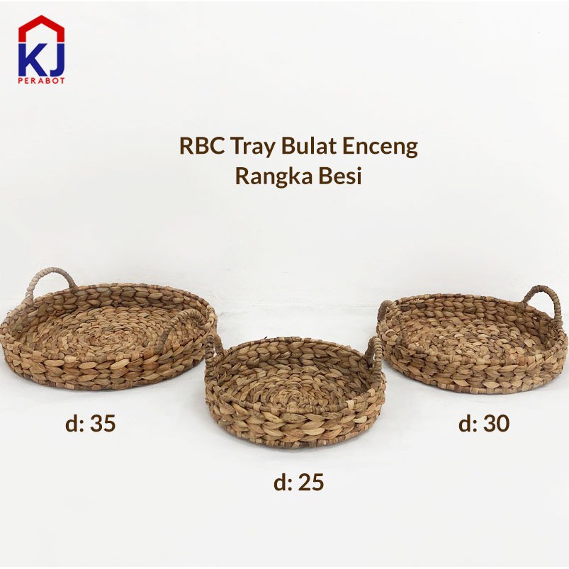 Jual KJ Perabot - RBC Tray Bulat Enceng Rangka Besi | Shopee Indonesia