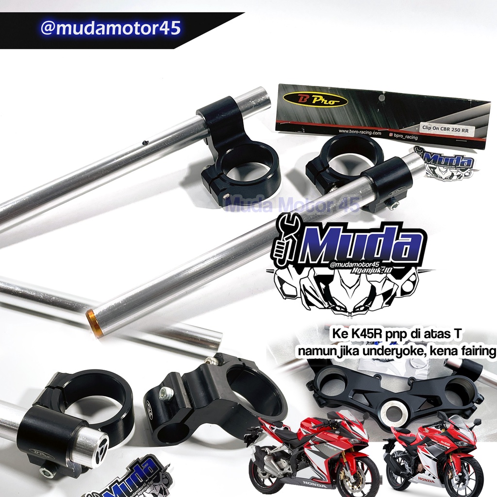 Jual STANG BPRO 45MM CBR250RR CBR150R K45R ZX25R ZX25RR CB150R CRF150L UPSIDE DOWN 2021 CLIP ON ...