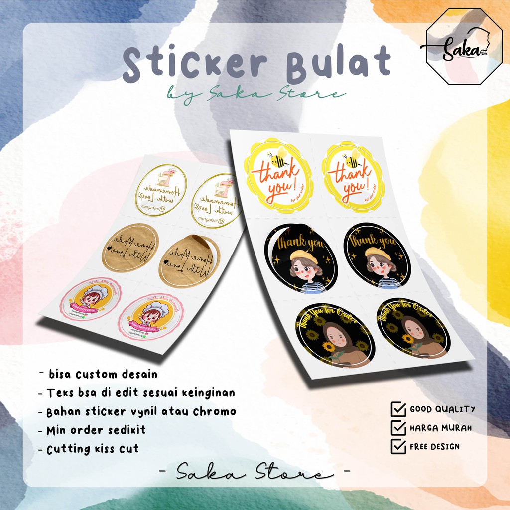 Jual STIKER BULAT ONLINE SHOP / STIKER CUSTOM BULAT / STIKER CUSTOM ...